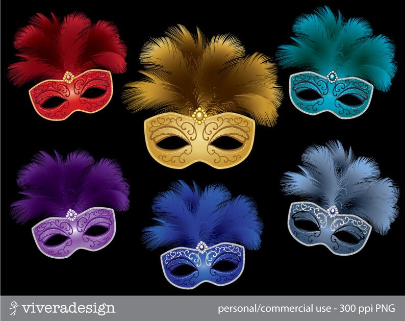 Masquerade Mask - Digital Clip Art - Etsy
