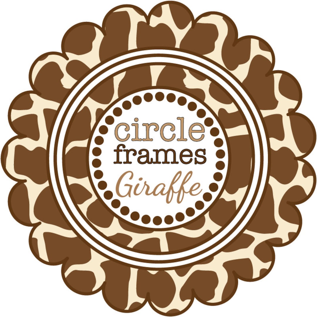 Digital Clip Art - Circle Frames in Giraffe Pattern - Etsy