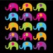 Bright Elephants Digital Clip Art - 15 Elephants in Bright Colors - Etsy