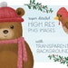 Winter Woodlands - Watercolor Animal Clip Arts - Winter Scenes, Bear ...