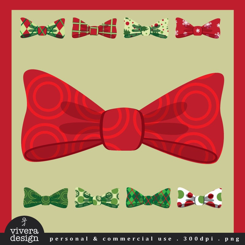 Digital Clip Art Christmas Bows 20 Bows with Christmas | Etsy