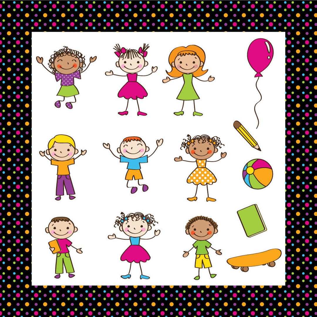 Children Stick Figures - Play and Learn - Etsy