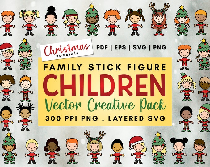 Christmas Stick Figure Pets Clipart Clip Art Vectors, Christmas Stick ...