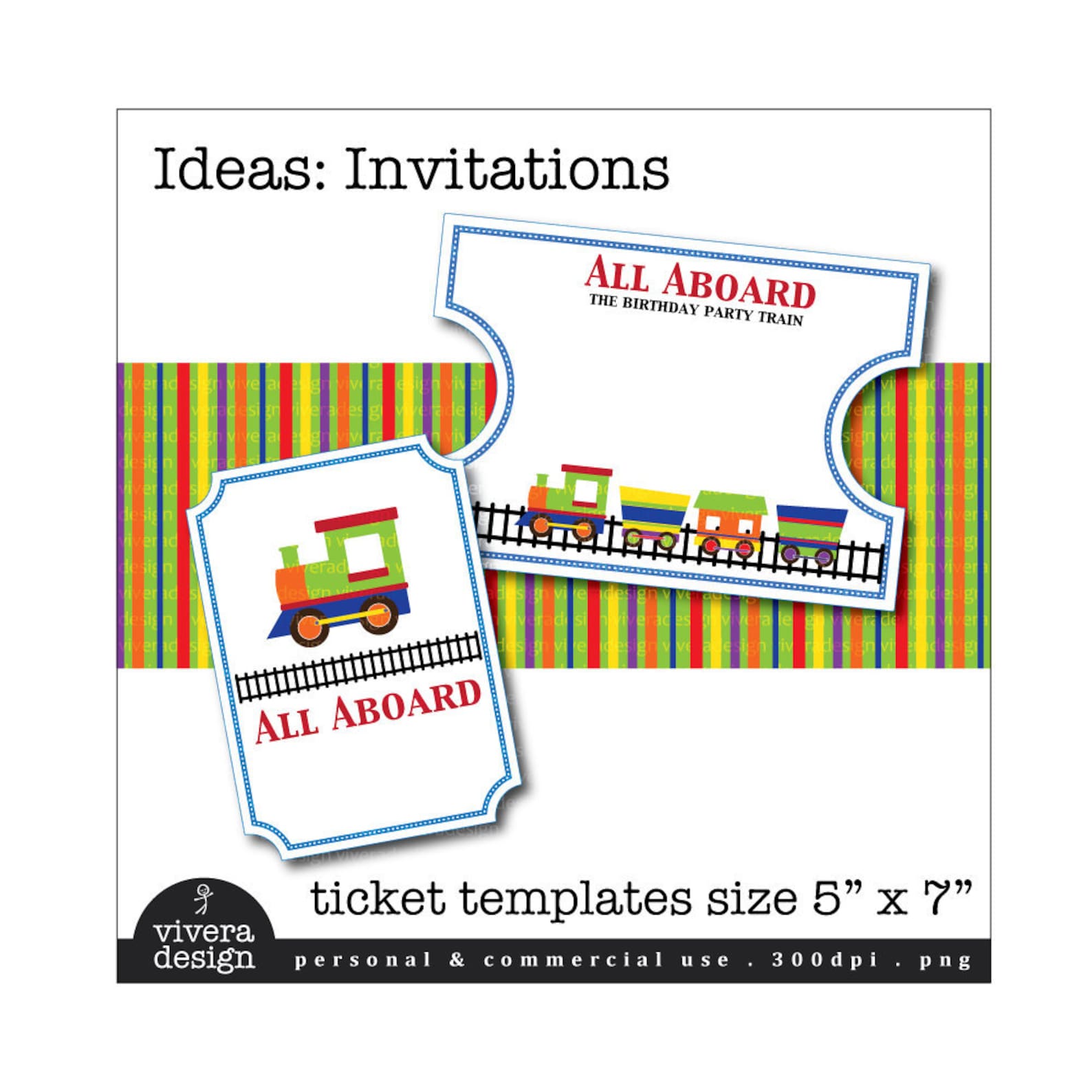 All Aboard the Party Train Clip Art - in Red, Green, Yellow, and Blue ...
