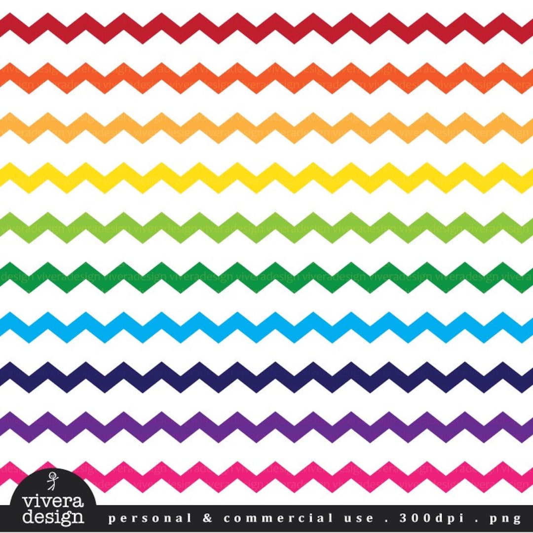 Digital Clip Art - Ribbons - Colorful Zigzag Ribbons - Etsy