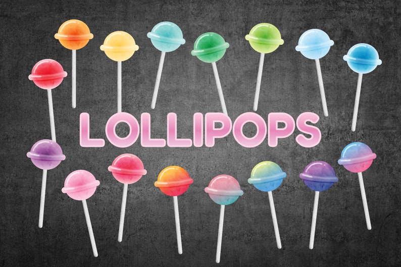 Sweet Lollipops - Digital Clip Art - Instant Download - Etsy