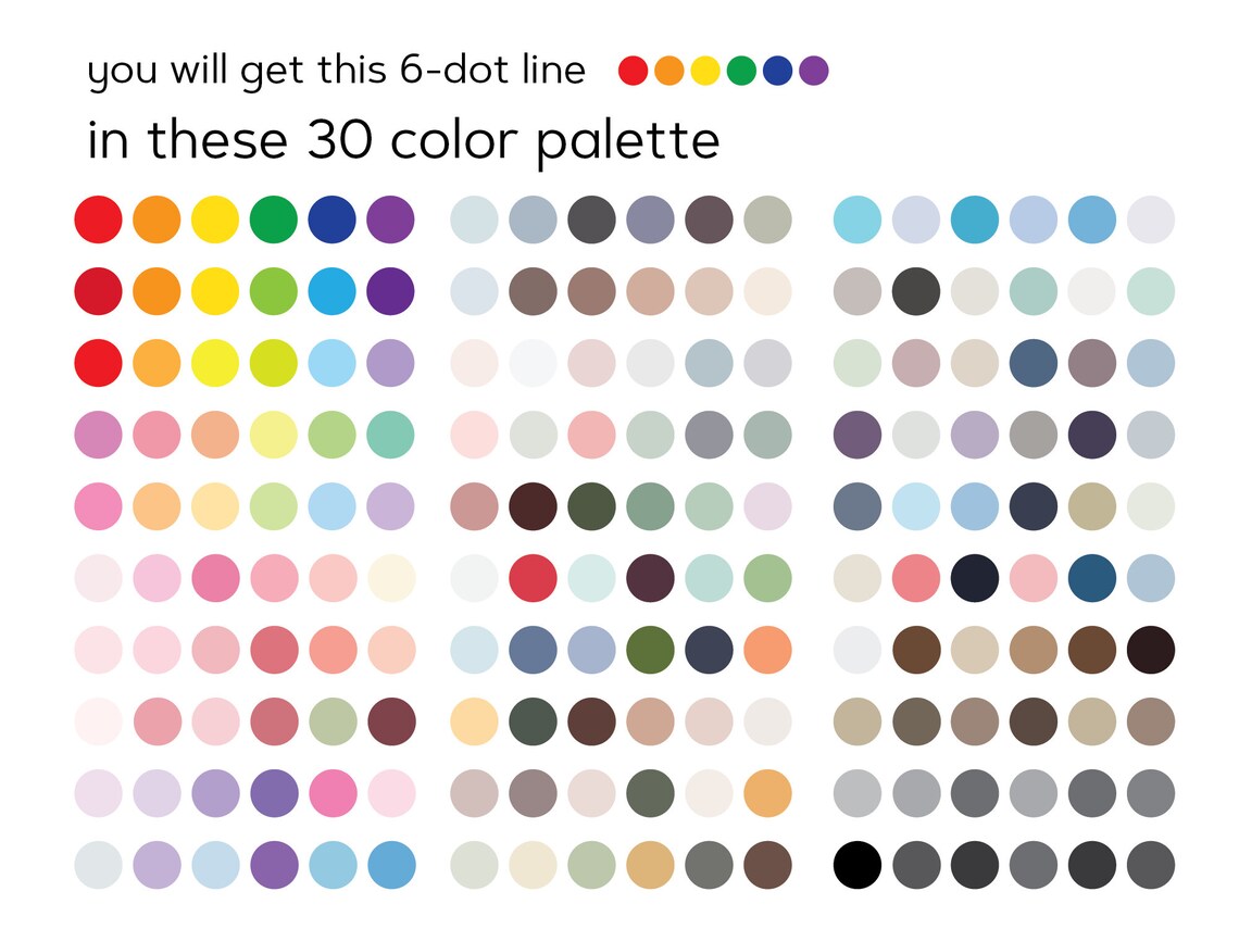 Colorful Dotted Lines Super Versatile Set 30 Dotted Lines | Etsy