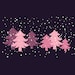 Winter Wonderland - Blue-green and Pink Christmas Trees With Falling ...