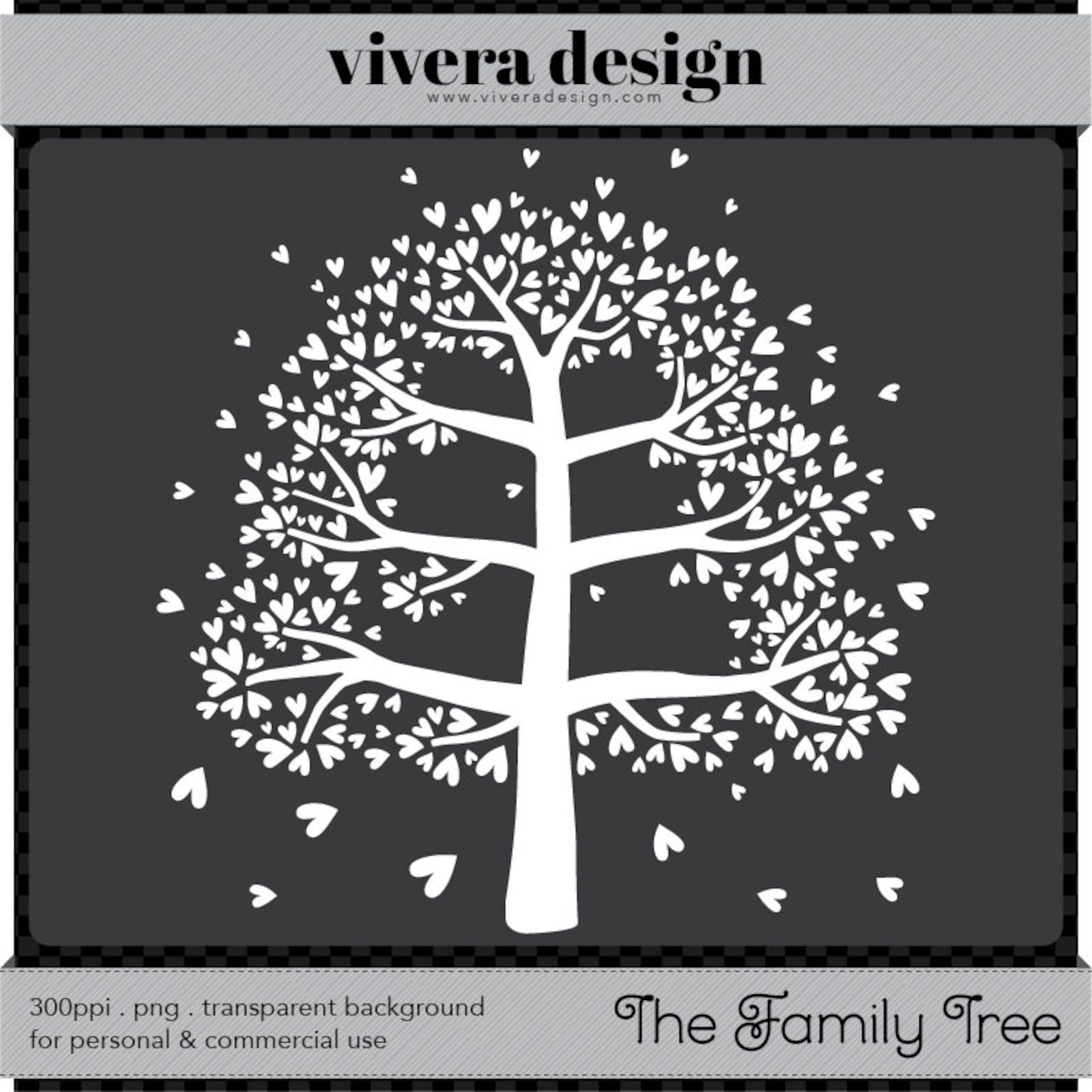 Digital Clip Art the Family Tree Six Branches Instant - Etsy