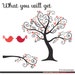 Love Birds on a Love Tree - in Coral Pink - Digital Clip Art - Etsy