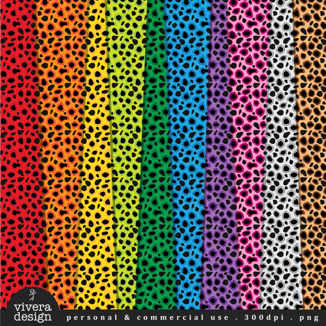 Digital Paper Pack Colorful Cheetah 10 Digital Papers - Etsy