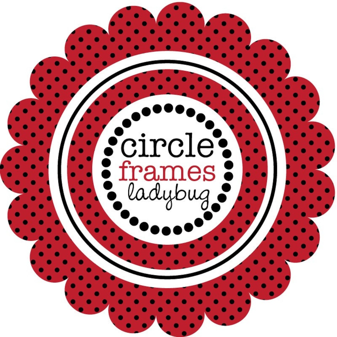 Digital Clip Art - Circle Frames in Ladybug Pattern - Etsy