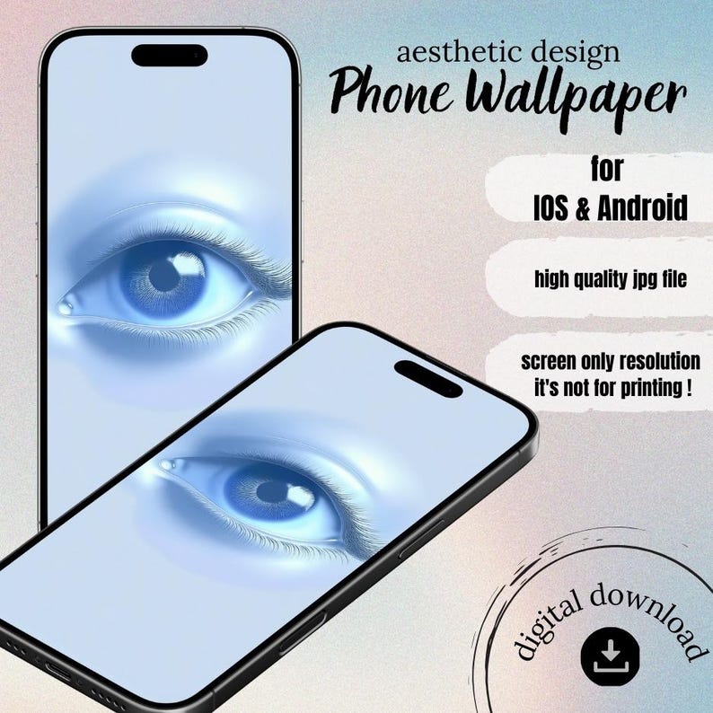 Blue Eye Aesthetic Wallpaper | Realistic Surreal Eye Lock Screen for ...