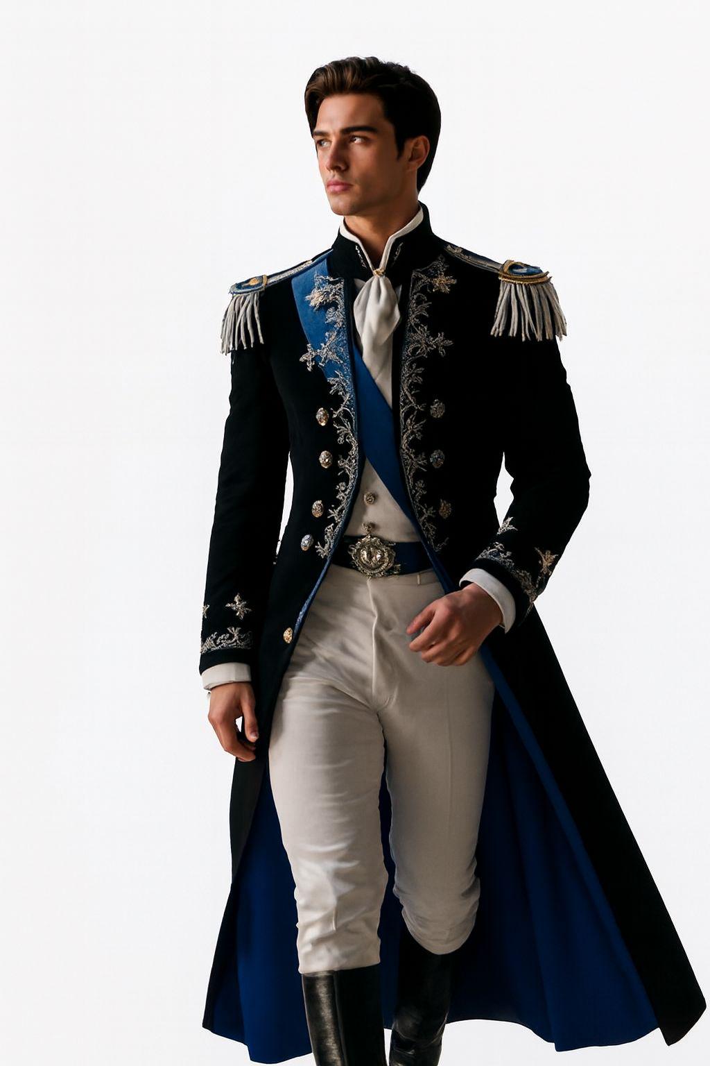 Royal Prince Costume Coat | Men’s Regal Embroidered Tailcoat With ...