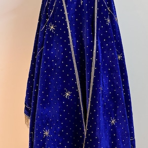 Custom Starry Night Cloak Golden Embroidery Velvet Cape Celestial ...