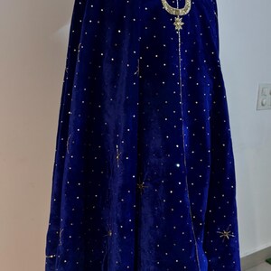 Custom Starry Night Cloak Golden Embroidery Velvet Cape Celestial ...