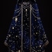 Custom Starry Night Cloak Golden Embroidery Velvet Cape Celestial ...