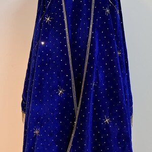 Custom Starry Night Cloak Golden Embroidery Velvet Cape Celestial ...