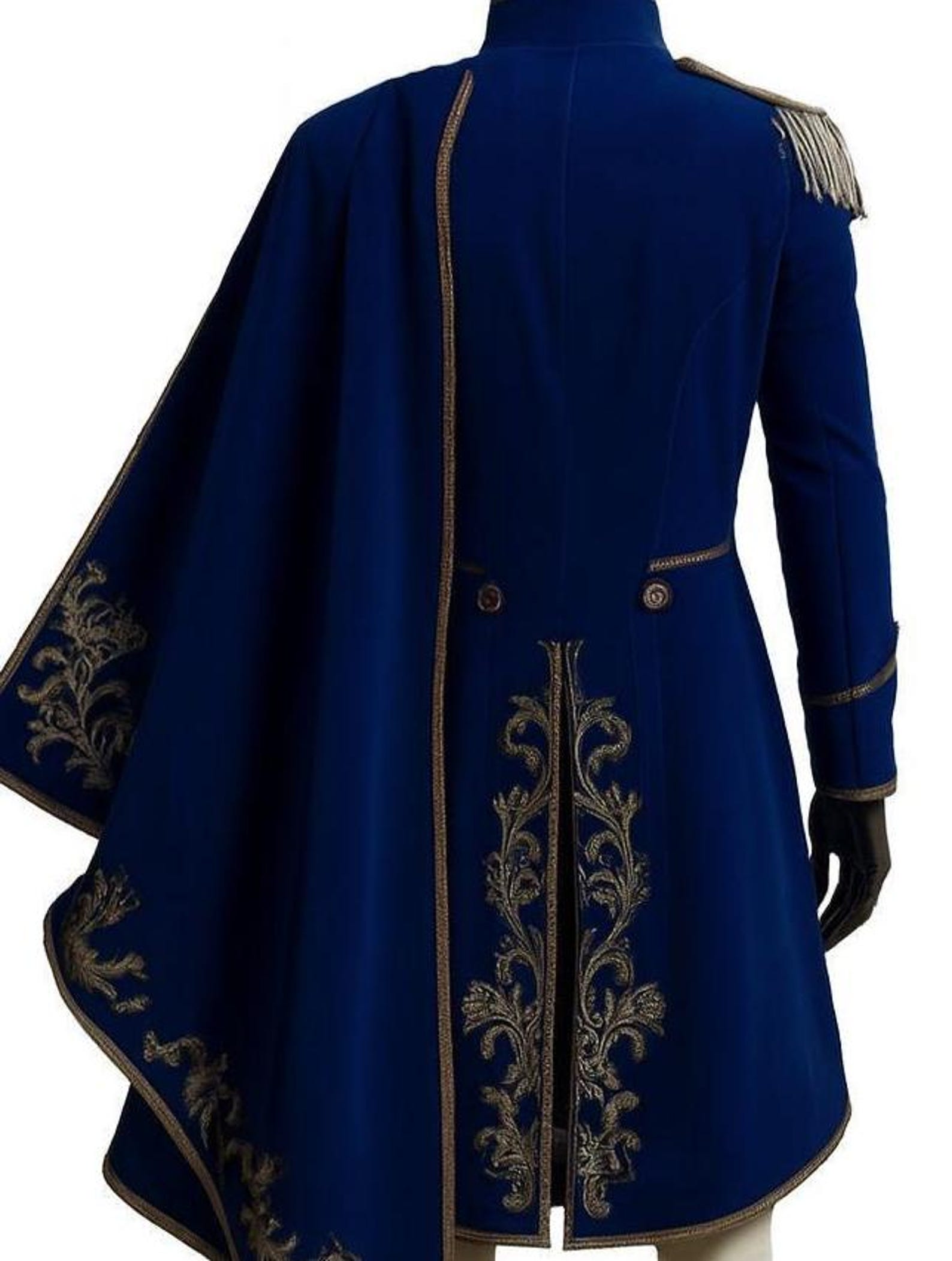 Royal Blue Prince Costume Men’s Regal Tailcoat With Embroidered Cape ...