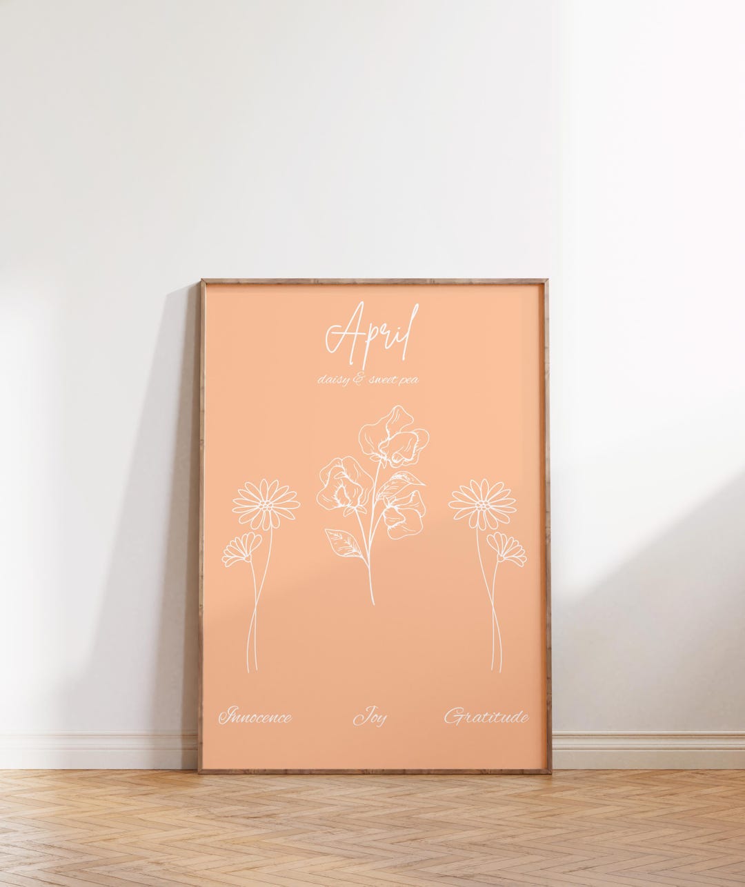Personalised Birth Flower Wall Art. April Birth Flower Print ...