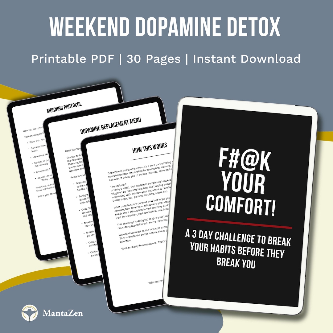 Dopamine Detox Challenge, A Weekend Guide to Break Habits • Printable ...