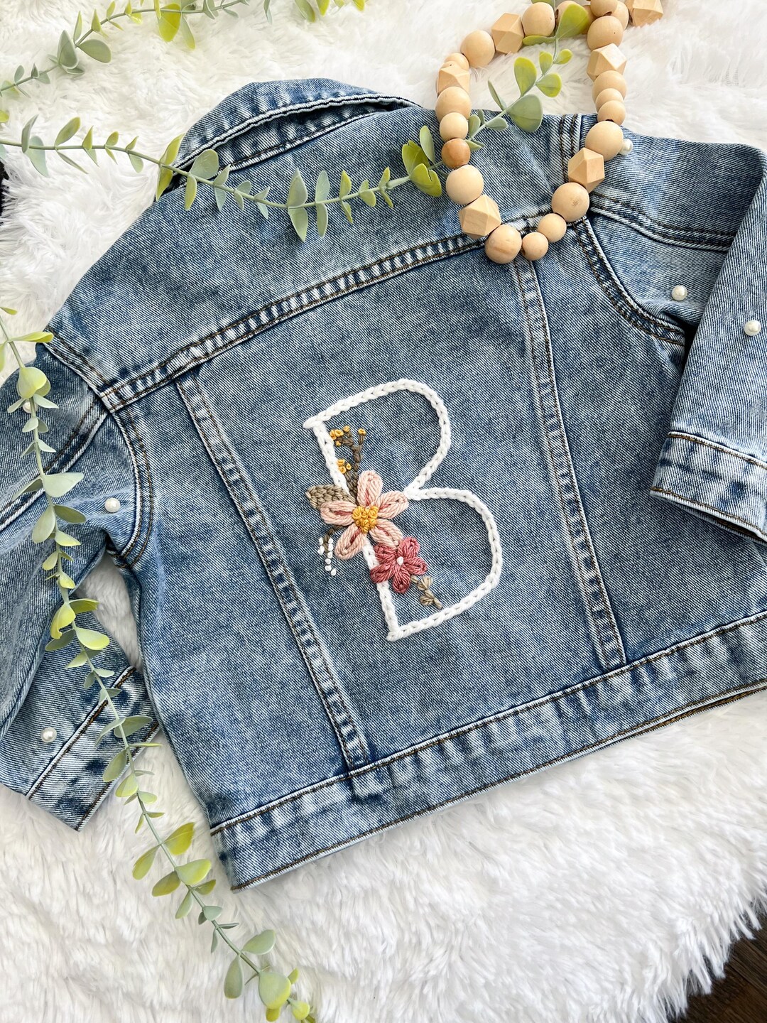 Hand-embroidered Kids Denim Jacket || Personalized Name Kids Jean ...
