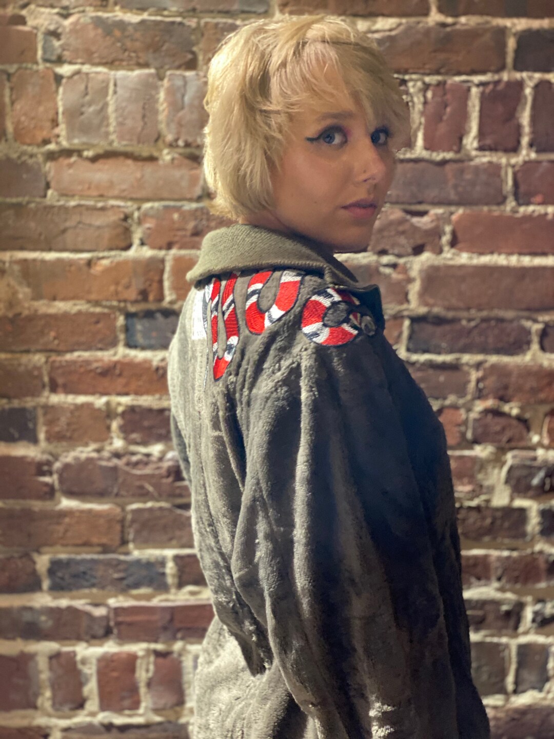 Faux Fur Short Romper With Snake Embroidery - Etsy