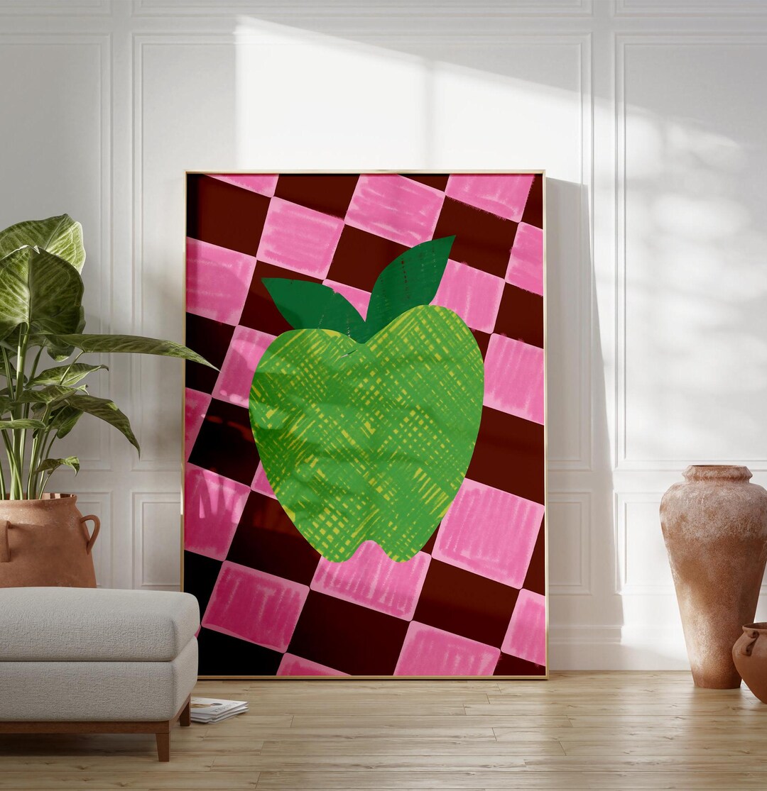 Big Green Apple - Bright Bold Printable, Wall Art, Digital Download ...