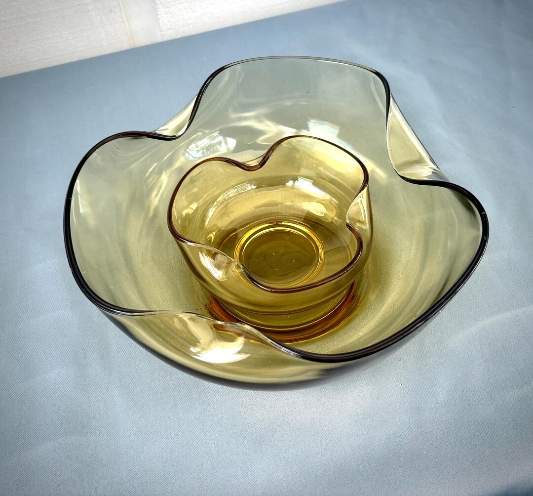 Anchor Hocking Vintage Amber Chip and Dip Set - Etsy