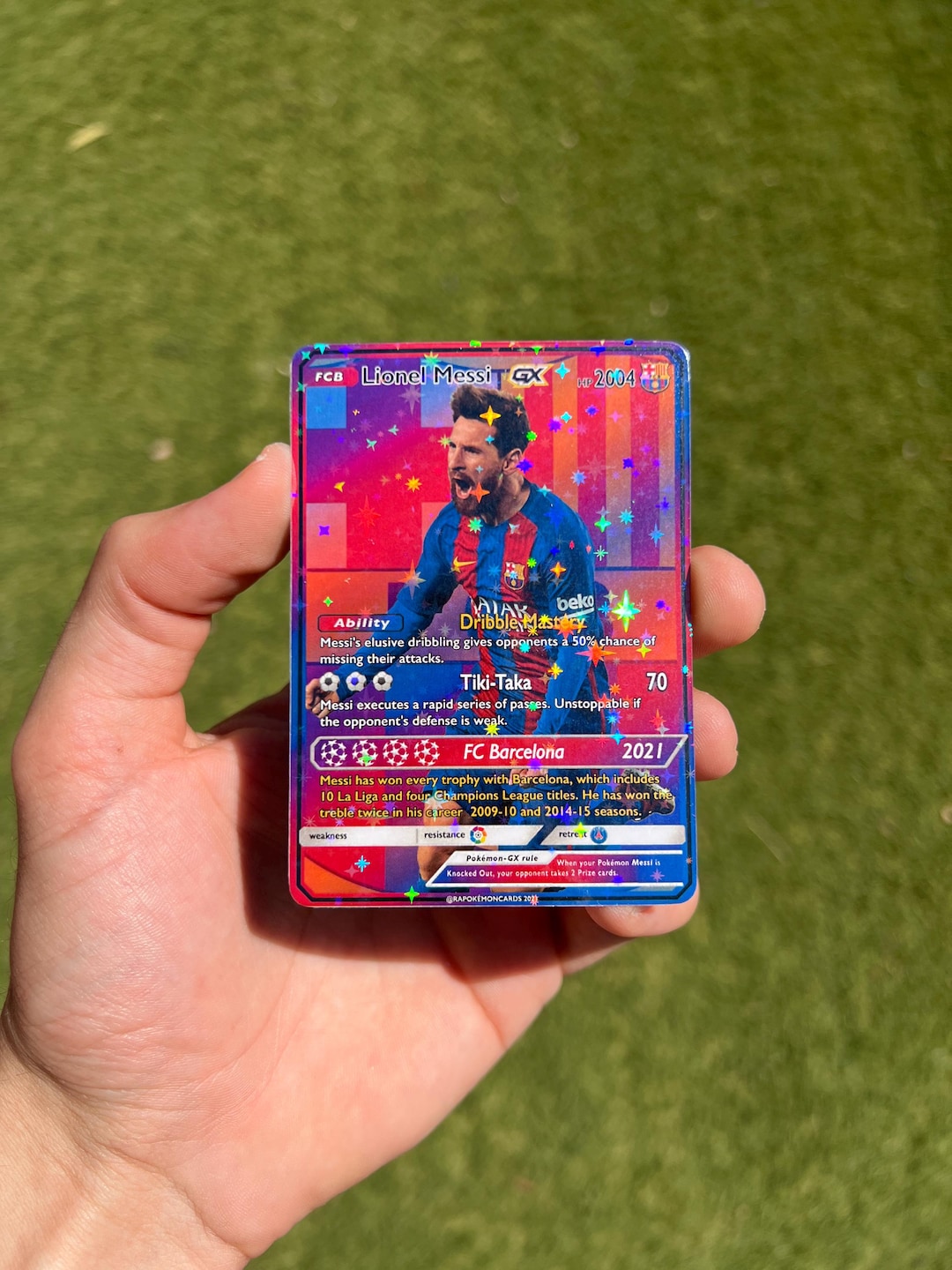 Leo Messi Barcelona FC Pokémon Style Card - Etsy