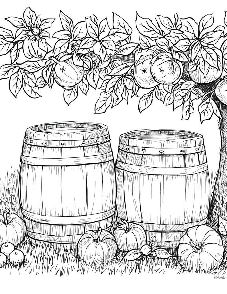 25 Fall Season Coloring Pages | Fantasy Coloring Sheets | Instant ...