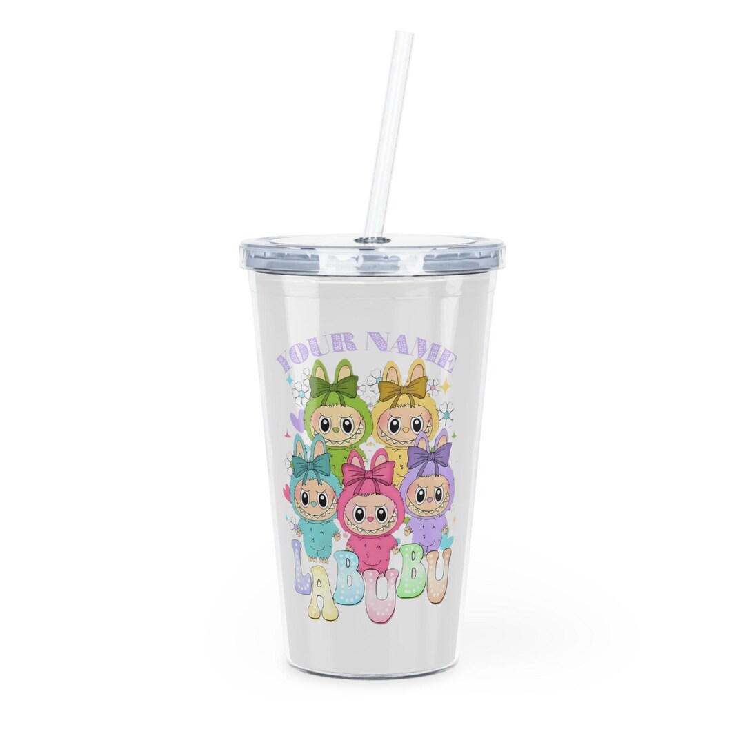 Labubu Plastic Kids Tumbler With Straw, Custom Kids Cup, Birthday Gift ...
