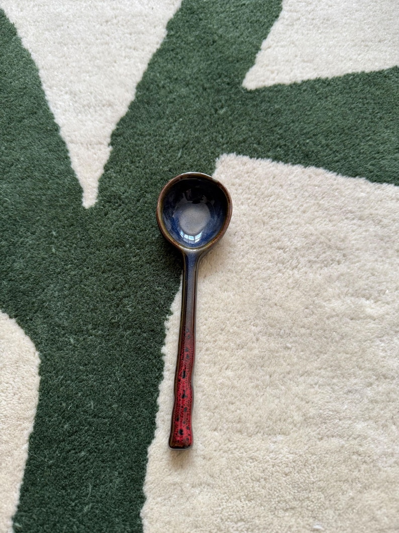 100% Real Photo Handmade Ceramic, Aesthetic Floral Spoon, Hand Painted ...