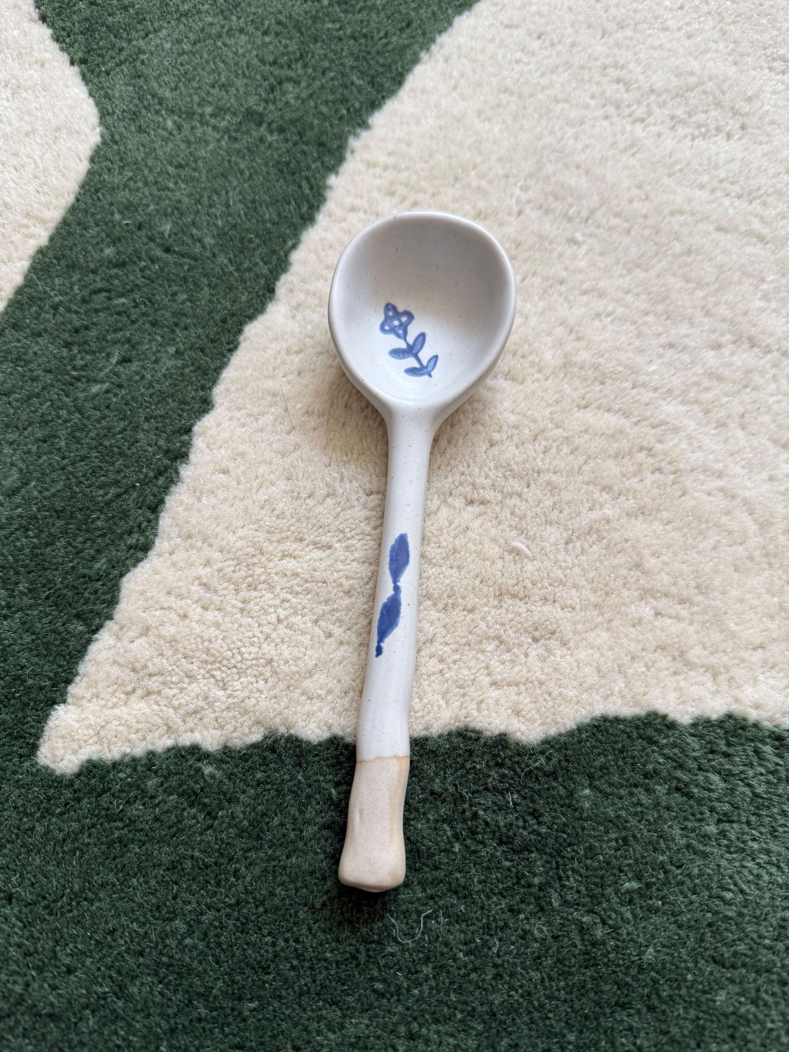 100% Real Photo Handmade Ceramic, Aesthetic Floral Spoon, Hand Painted ...