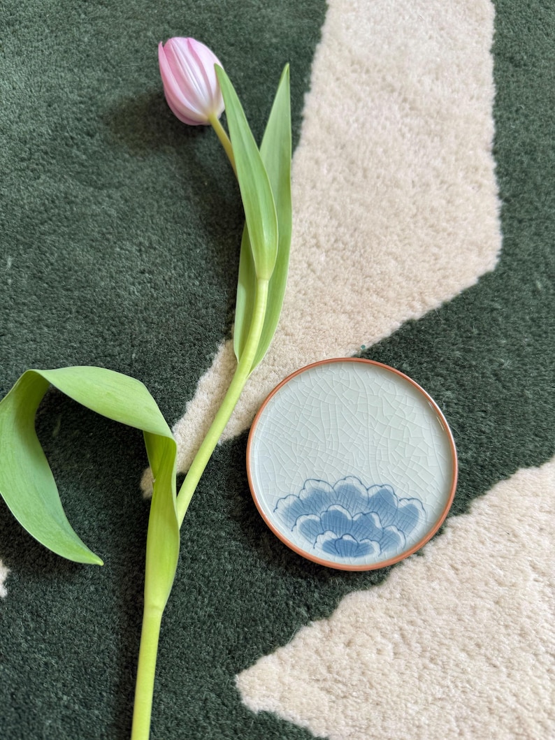 Handmade Ceramic Coasters: Floral Design, Modern Homeware, Lotus Wave ...