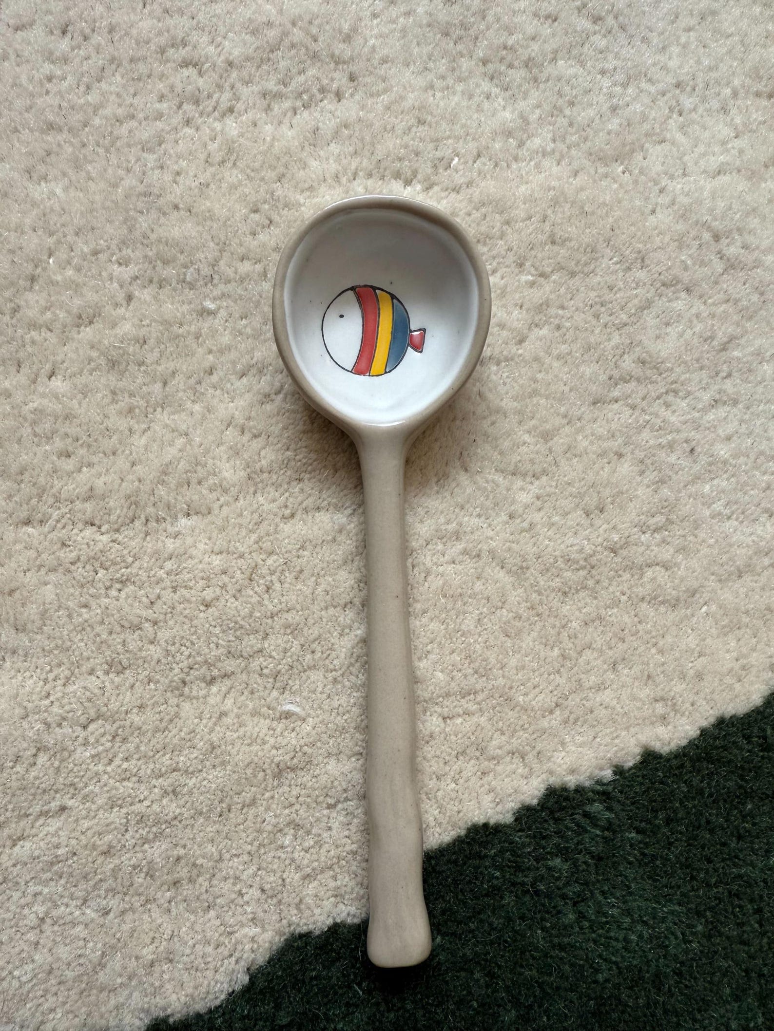 100% Real Photo Handmade Ceramic, Aesthetic Floral Spoon, Hand Painted ...