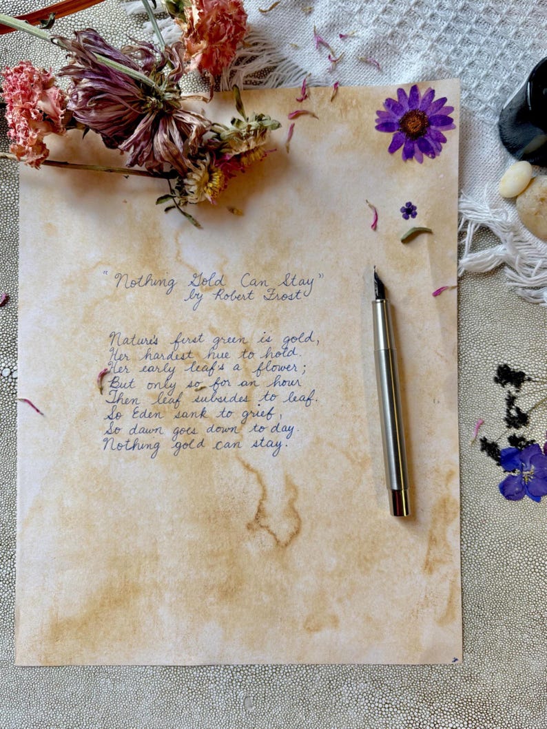 Custom Handwritten Letter With Dried Flowers: Romantic Valentines Gift ...