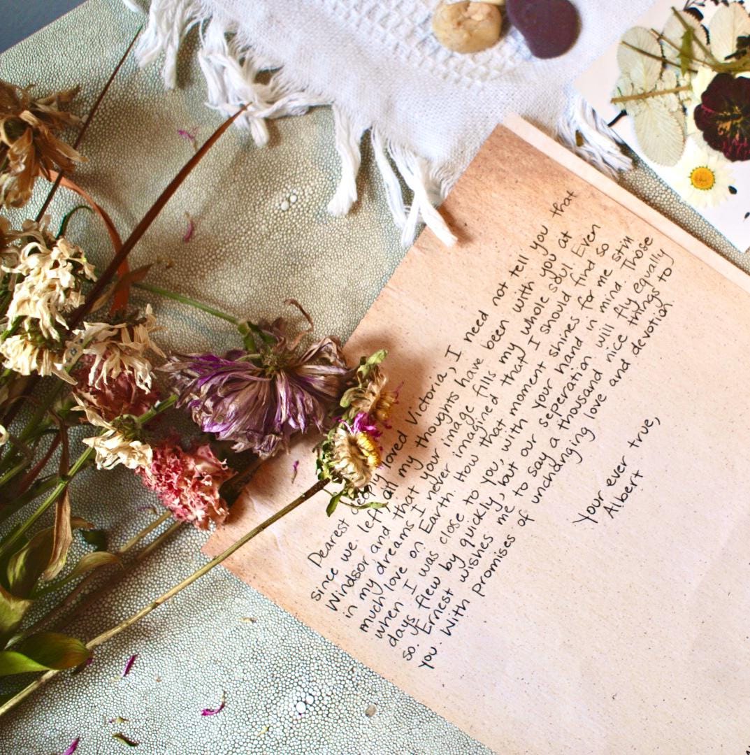 Custom Handwritten Letter With Dried Flowers: Romantic Valentines Gift ...