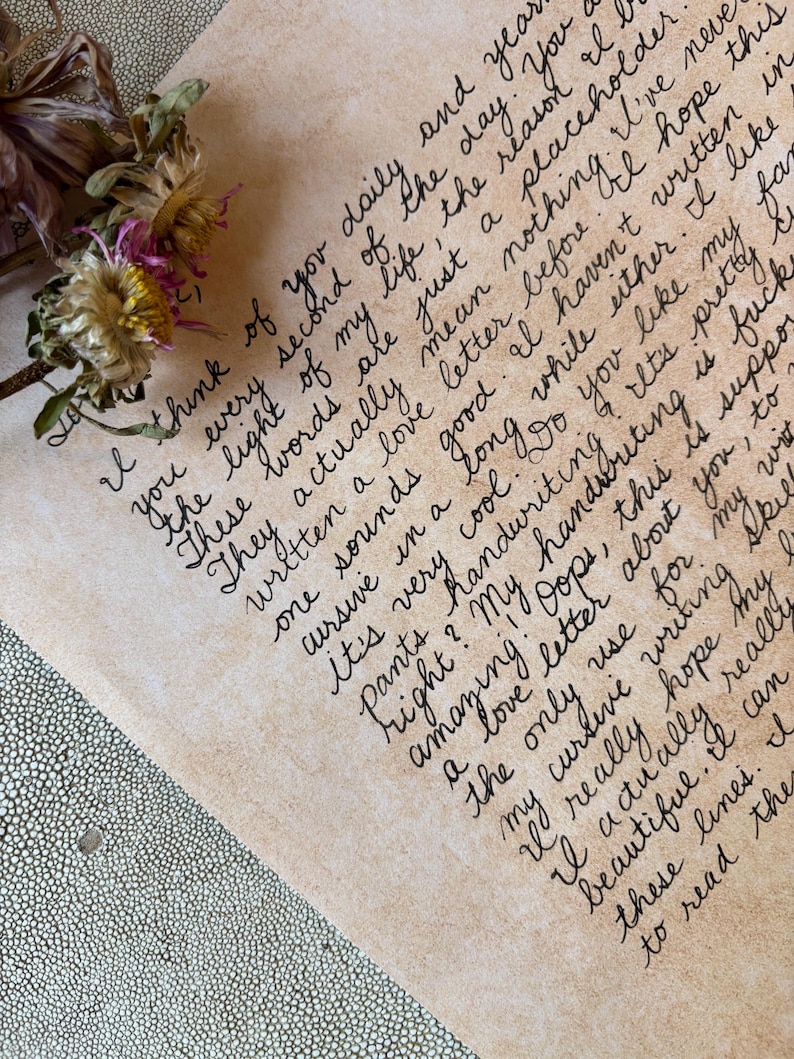 Custom Handwritten Letter With Dried Flowers: Romantic Valentines Gift ...