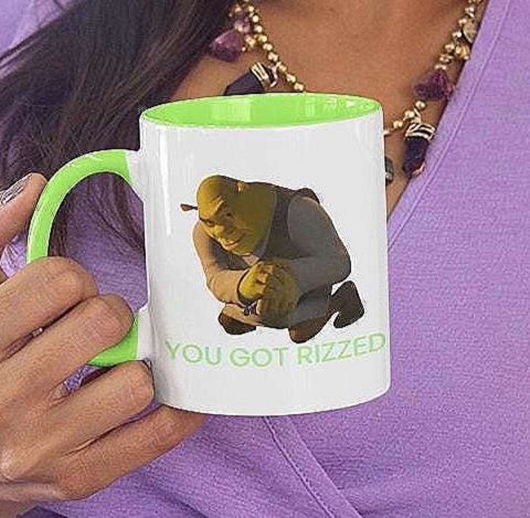 Shrek Rizz Meme Coffee Mug – Funny Gamer Gift - Etsy UK