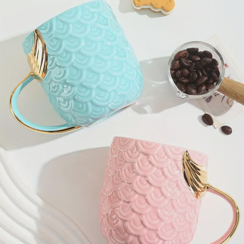 Mermaid Mug – Gold Handle, Gift for Ocean Lovers - Etsy
