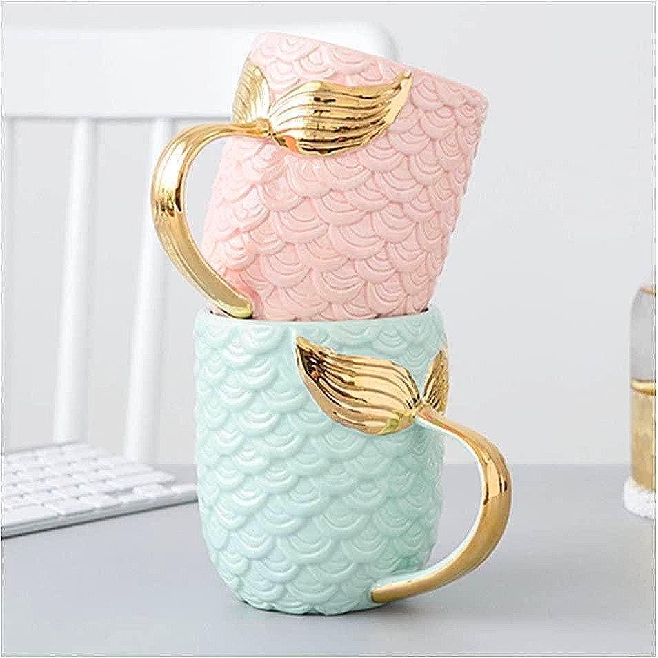 Mermaid Mug – Gold Handle, Gift for Ocean Lovers - Etsy