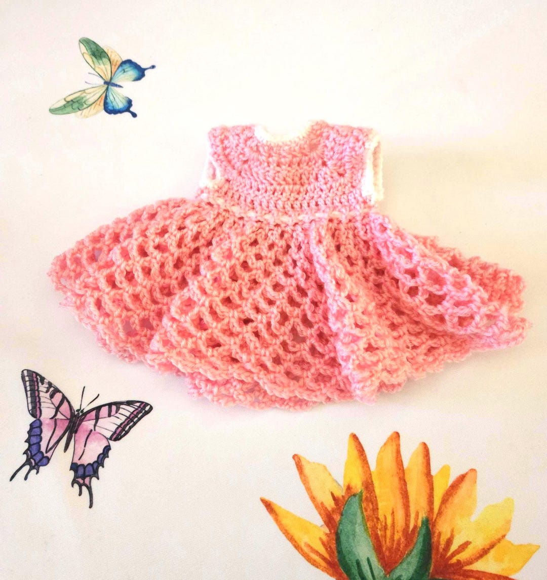 Handmade Crochet Pink Dress for Franny's 15 Inch Doll - Etsy