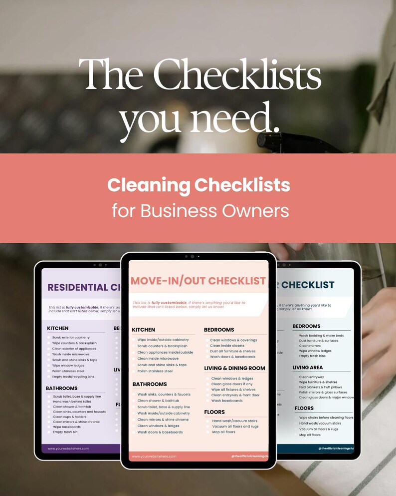 Cleaning Checklists for Cleaning Business Owners - Fully Editable - Etsy