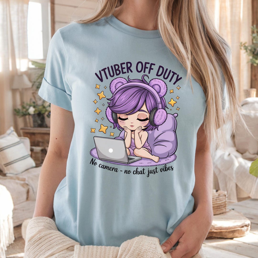 Vtuber off Duty Shirt, Cute Vtuber T-shirt, Streamer off Day Tee ...