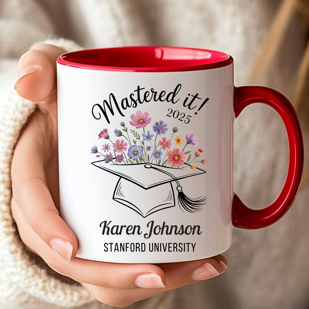 Personalized Graduation Mug 2025, Master's Degree Gift Mug, MBA ...