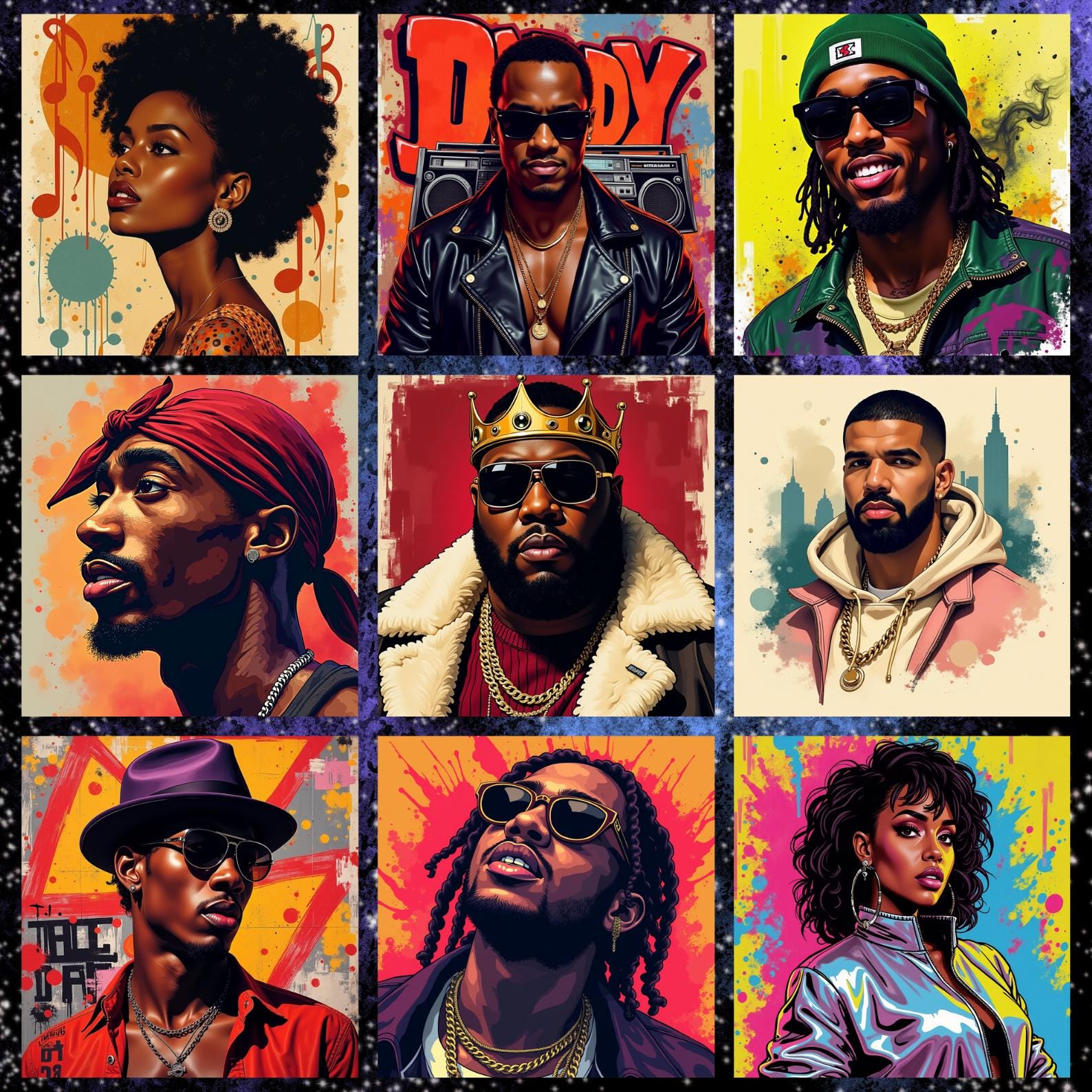 Hip Hop PNG Design Bundle: Bootleg Rap Legends, Streetwear Graphics ...