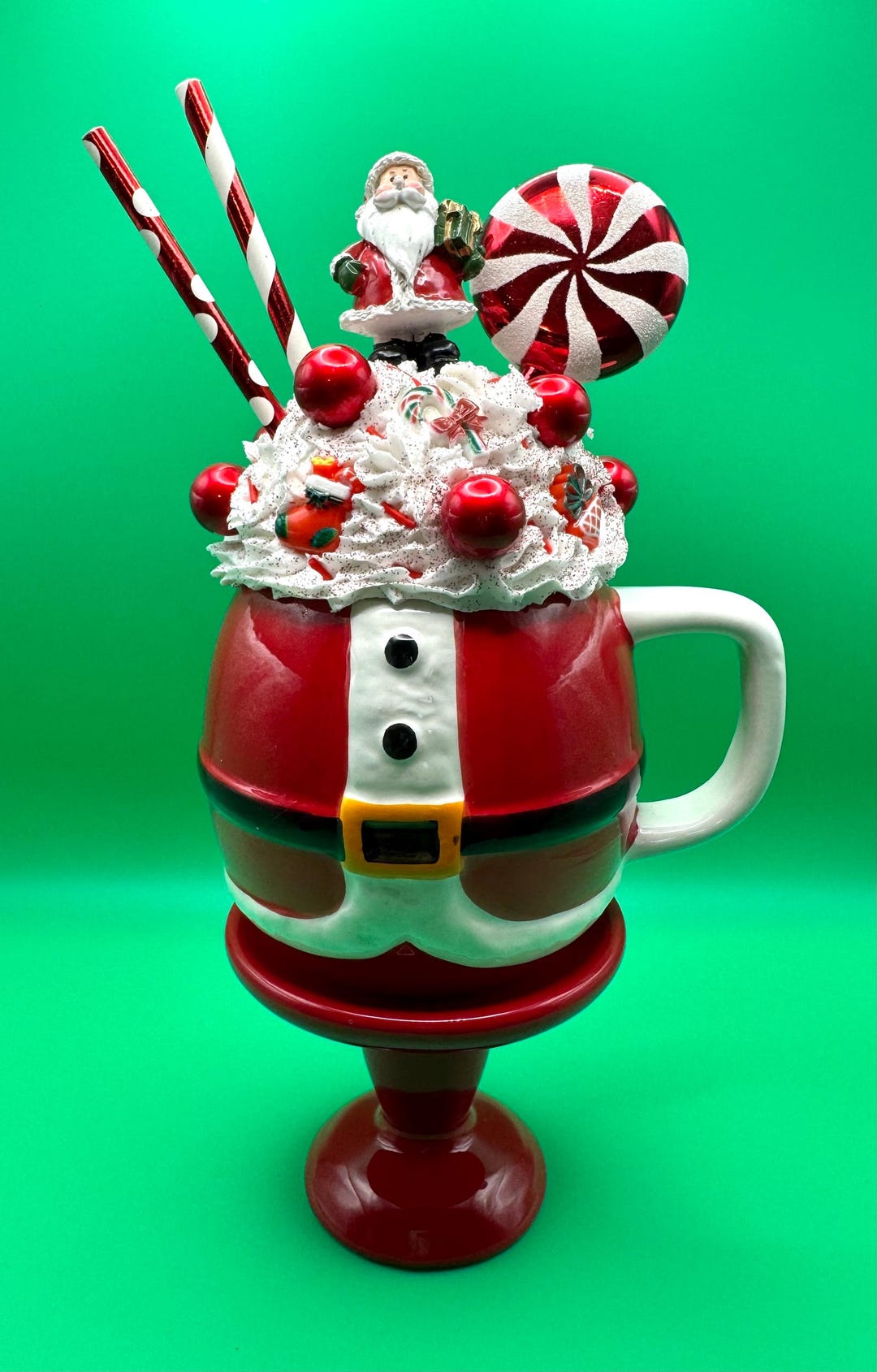 Santa Christmas Large Mug: Fake Bake, Shelf Sitter, Faux Whipped ...