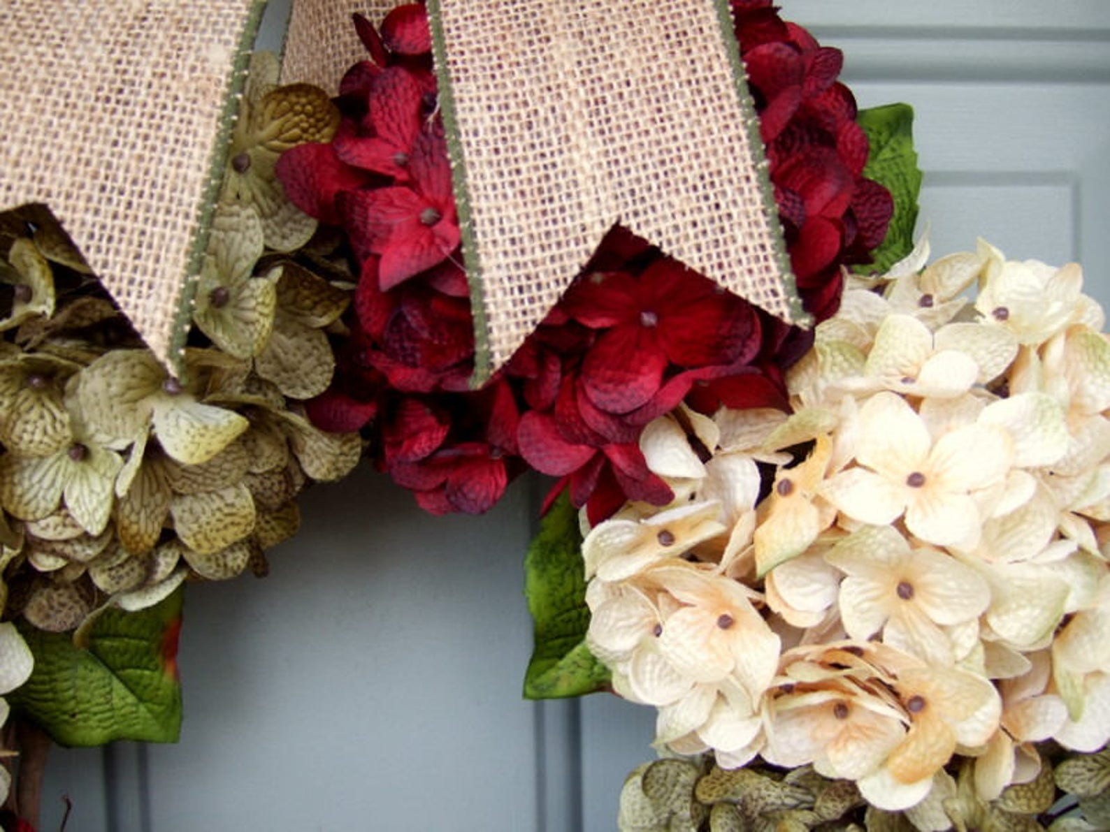 Christmas Wreath Holiday Wreath Christmas Hydrangea Wreath - Etsy