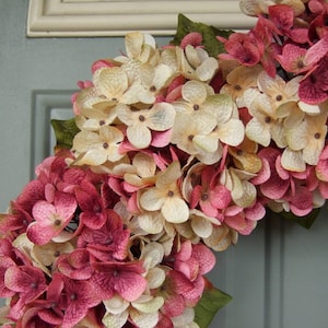 Spring Wreath - XL Large Spring Hydrangea Wreath - Summer Door Wreath ...